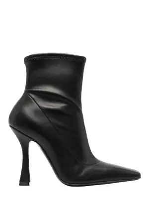 Casadei Geraldine 100mm Leather Boots - Black
