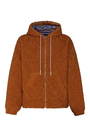 Marni Logo-drawstring Teddy Jacket - Brown