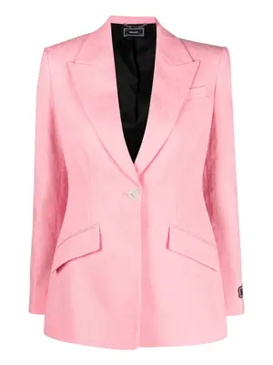 Versace Allover-jacquard Wool Blazer - Pink