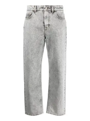 MOORER Stonewashed Straight-leg Jeans - Grey