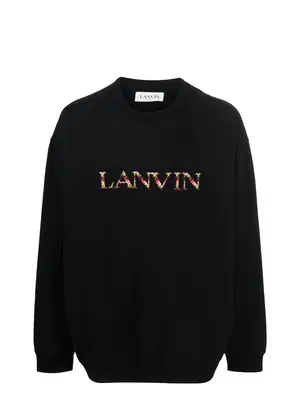 LANVIN Embroidered Logo Crewneck Sweatshirt - Blue