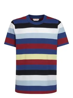 Marni Striped Cotton T-shirt - Blue
