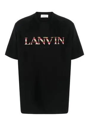 LANVIN Curb Logo-embroidered Cotton T-shirt - Black