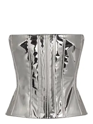 Dolce & Gabbana Satin Corset Top - Silver