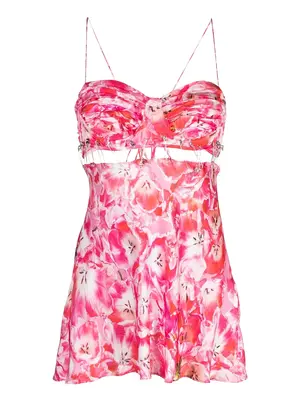 NATASHA ZINKO Natasha Zinko Floral-Print Cut-Out Top