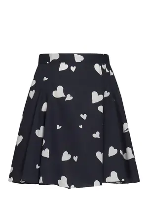 MARNI Marni Heart Print Flared Miniskirt
