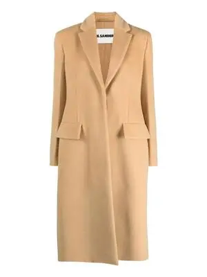 JIL SANDER Virgin-wool Single-breasted Coat - Neutrals