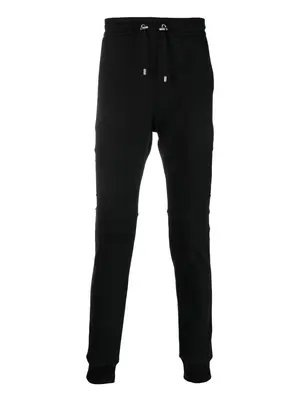Balmain Organic Cotton Fitted Track Pants - Black