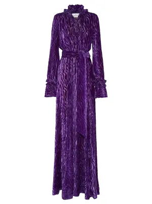 Philipp Plein Chiffon Gipsy Devoré-effect Dress - Purple