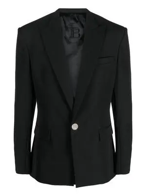Balmain Single-breasted Wool Blazer - Black