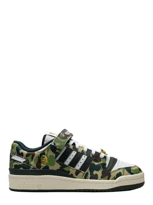 Adidas X Bape Forum 84 Low 30th Anniversary Camo Sneakers - Green