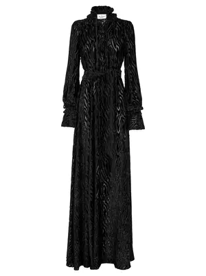 Philipp Plein Chiffon Gipsy Devoré-effect Dress - Black