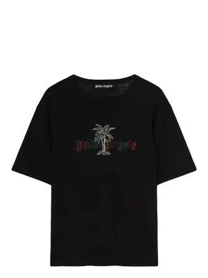 Palm Angels Logo-print Short-sleeve T-shirt - Black
