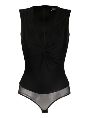VERSACE Versace Knotted V-Neck Bodysuit