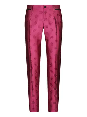 Dolce & Gabbana Monogram Jacquard Tailored Trousers - Pink