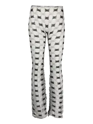 ISA BOULDER Check-pattern Knit Trousers - White