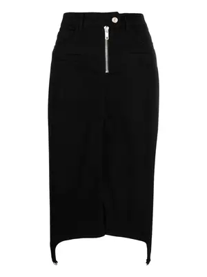 COURREGES Asymmetric Denim Skirt - Black