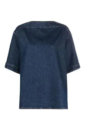 TOTÊME Denim Short-Sleeve Top