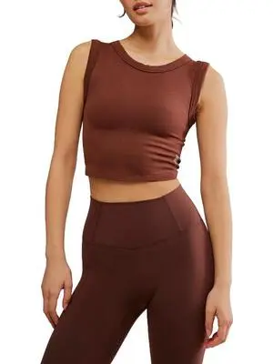 Free People Free People FP Movement Free Throw Crop Muscle Tank Top Black Walnut