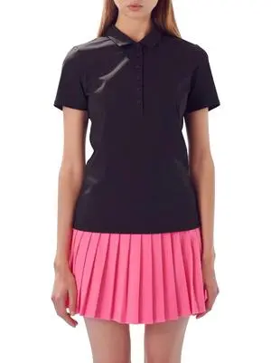 English Factory Stretch Polo Black