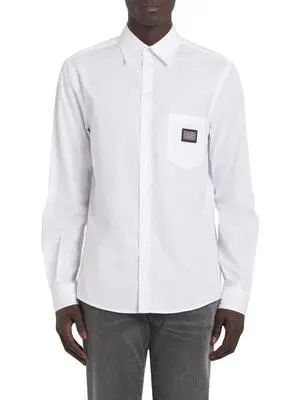Dolce & Gabbana Essential Martini Fit Cotton Button-up Shirt - White