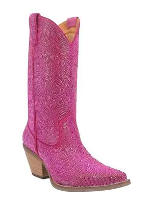 DINGO Dingo Rhinestone Western Boots Fuchsia