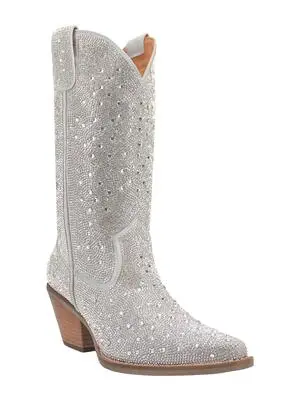 DINGO Dingo Rhinestone Western Boots Silver