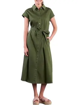 WASH LAB DENIM Weekend Belted Shirtdress - Brushed Army