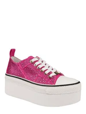 ZIGI Koralay Rhinestone Platform Sneakers - Fuschia Canvas