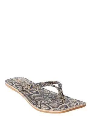 Matisse BEACH BY MATISSE Bungalow Flip Flop Brown Multi Snake