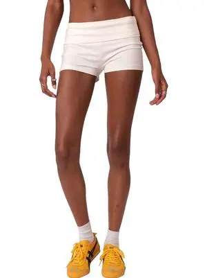 EDIKTED Foldover Waistline Shorts - White