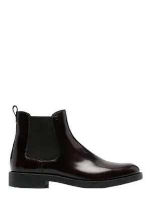 TOD'S Chelsea Leather Ankle Boots - Red