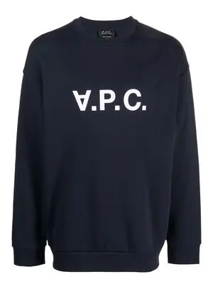 A.p.c. V.p.c. Logo-print Organic-cotton T-shirt - Blue