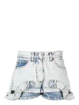 ALMAZ Mid-rise Denim Shorts - Blue