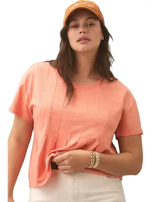PILCRO Pilcro Pleated Tee Orange