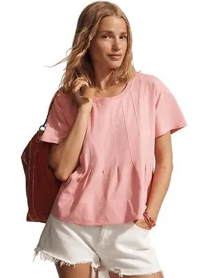 PILCRO Pilcro Pleated Tee Pink