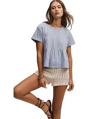 PILCRO Pilcro Pleated Tee Purple