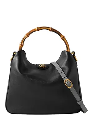Gucci Diana Leather Shoulder Bag - Black