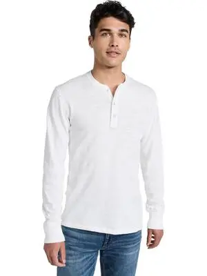 Rag & Bone Long Sleeve Classic Henley - White