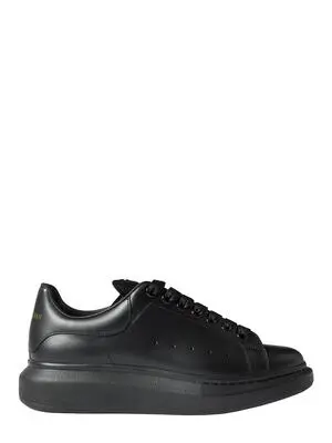 Alexander McQueen Exaggerated-sole Leather Sneakers - Black