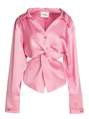 Nanushka Rasha Twist-front Blouse - Pink