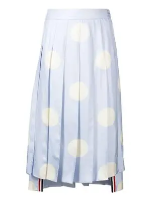 Thom Browne Polka-dot Print Pleated Skirt - Blue