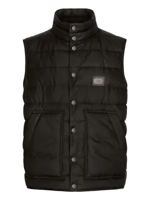 Dolce & Gabbana Logo-plaque Padded Gilet - Black
