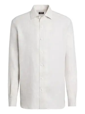 Zegna Long-sleeve Linen Shirt - White