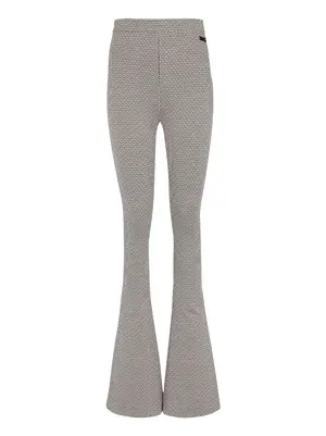 Balmain Monogram Jacquard Flared Trousers - Grey