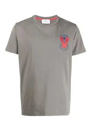 PORTS V Logo-embroidered T-shirt - Grey