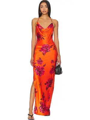 Nbd Nicolette Gown - Orange Floral