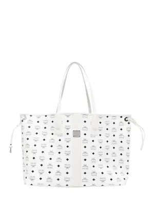Mcm Large Liz Reversible Tote Bag - White