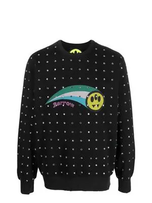 BARROW Graphic-print Sweatshirt With Crystal Embellishments - Black