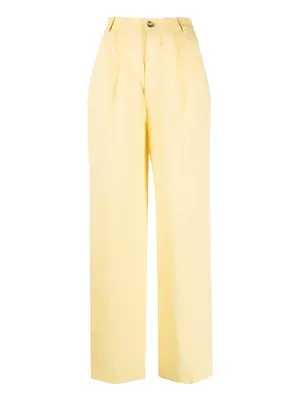 FORTE DEI MARMI COUTURE High-waisted Linen Trousers - Yellow
